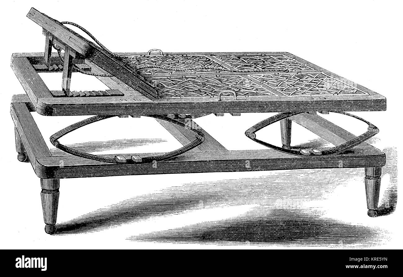 Illustration of a bed with elliptical feathers and adjustable headboard ...