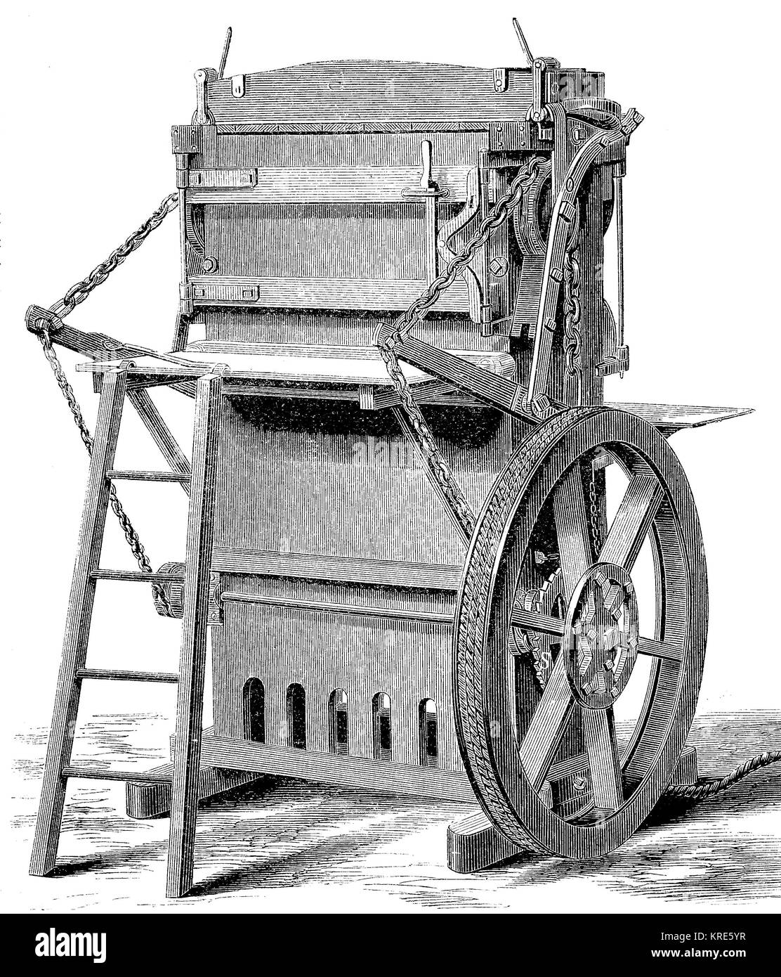 American baler for compressing loose products such as cotton, wool, hay ...