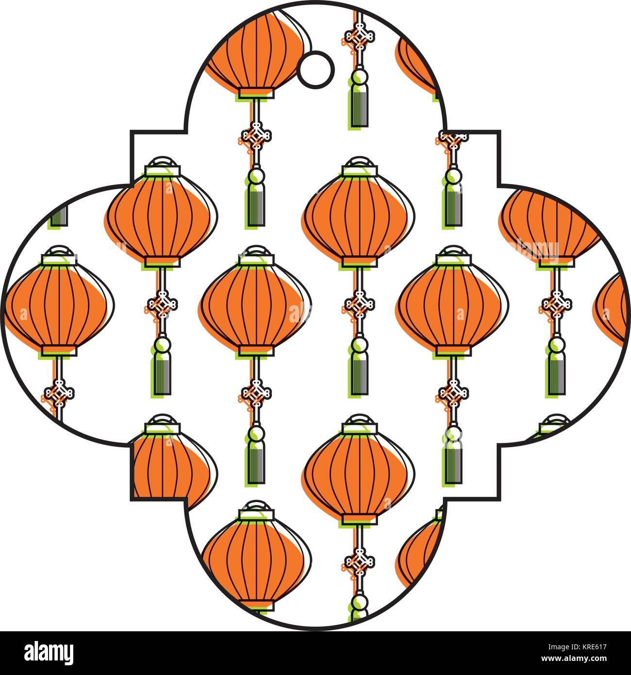 tag japanese lantern decoration pattern Stock Vector Image & Art - Alamy