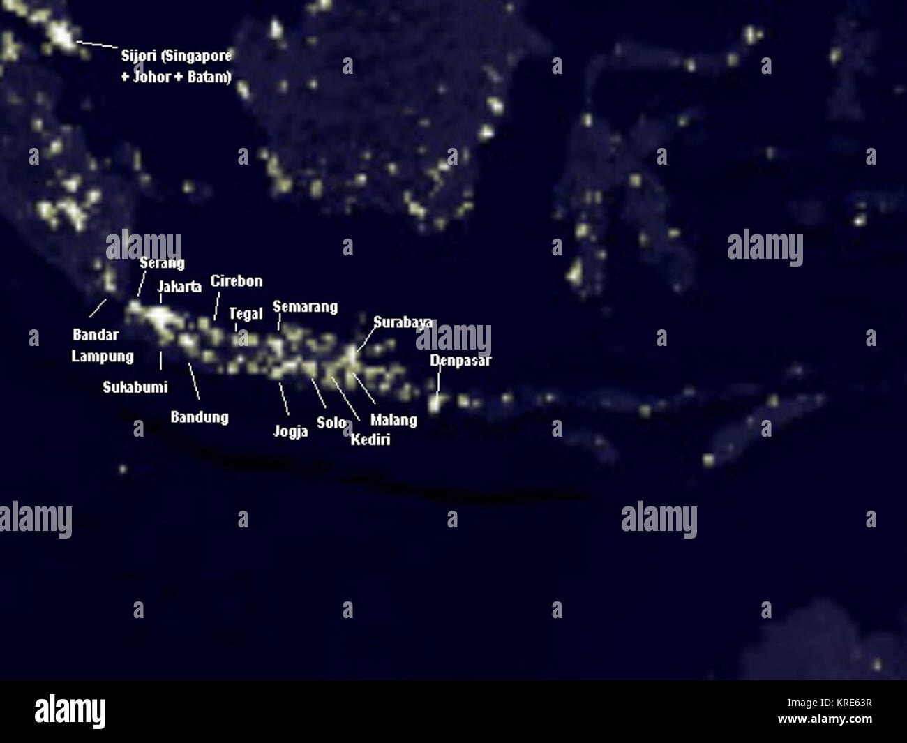 Nighttime Lights Indonesia NASA 2000 Stock Photo - Alamy