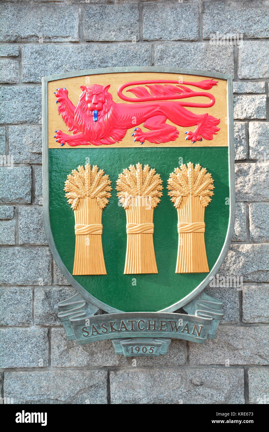 Coat of arms for the Canadian province of Saskatchewan Stock Photo - Alamy