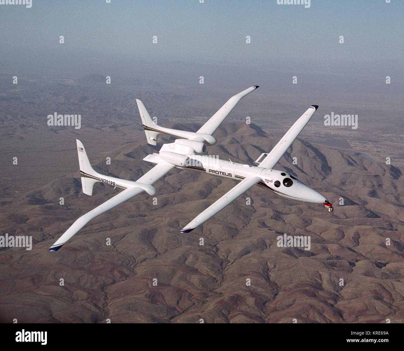 NASA Proteus aircraft in flight Stock Photo - Alamy