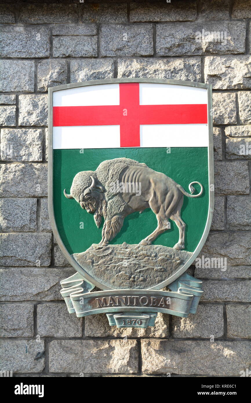 Coat of arms for the Canadian province of Manitoba Stock Photo - Alamy