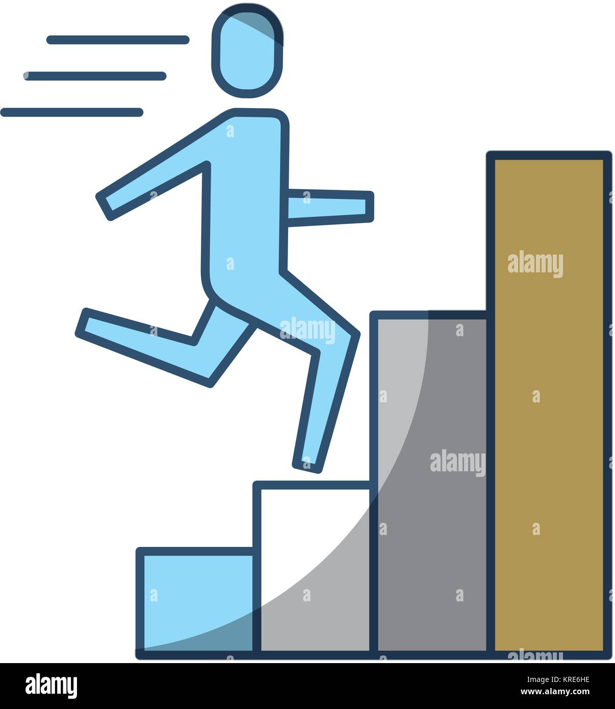 businessman run up ladder diagram bars success Stock Vector Image & Art ...