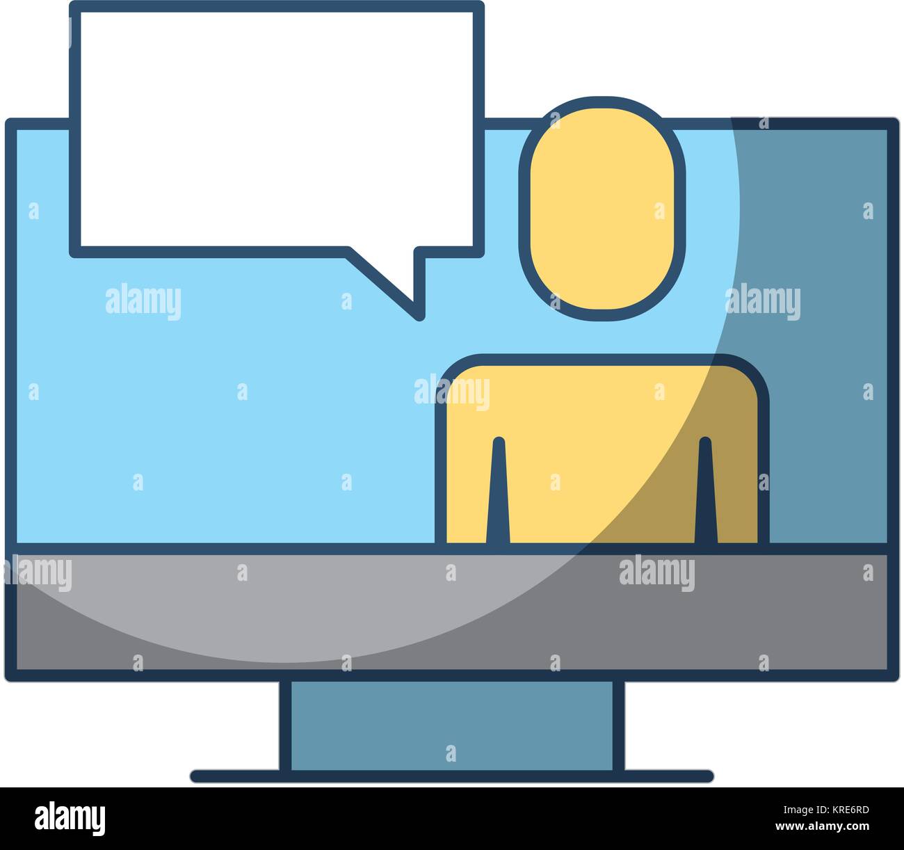 businessman on screen laptop discussion chat Stock Vector Image & Art ...