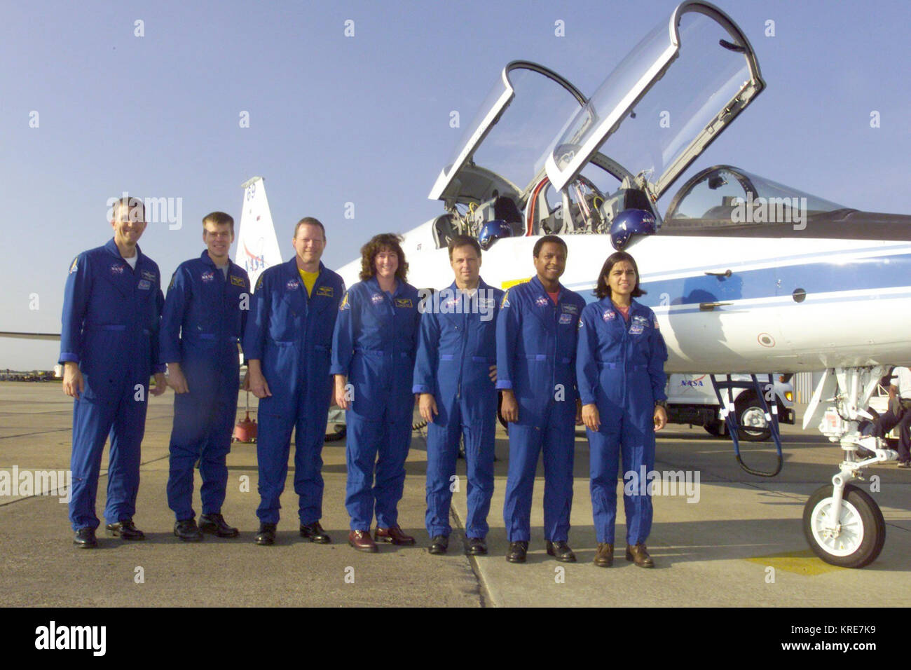 STS-107 Crew in front of T-38 - GPN-2003-00086 Stock Photo - Alamy