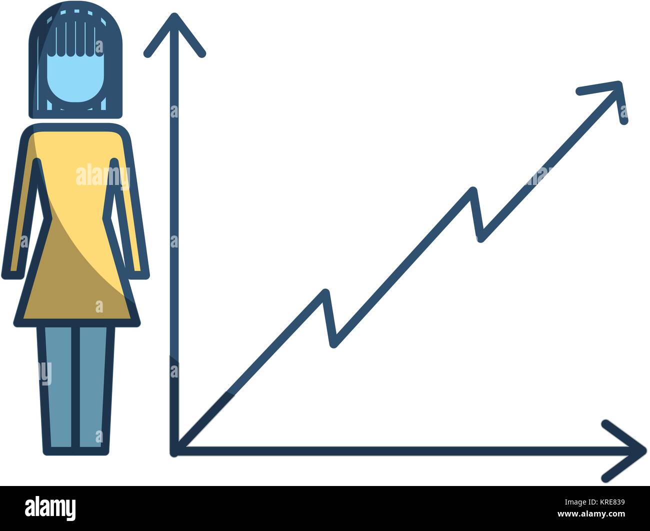 businesswoman with business graph growth arrow Stock Vector Image & Art ...
