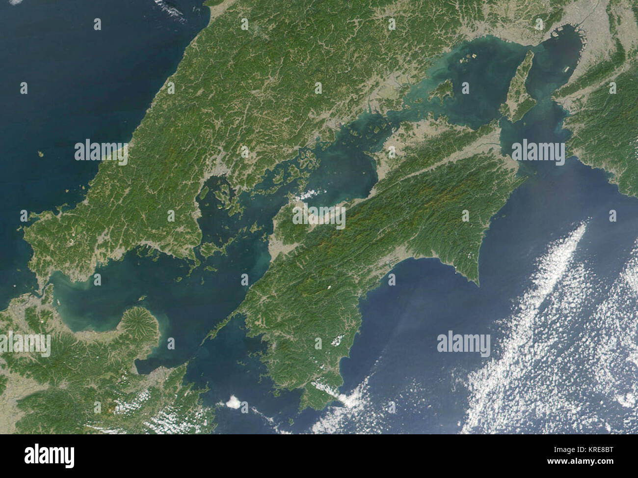 Seto Inland Sea satellite Stock Photo - Alamy