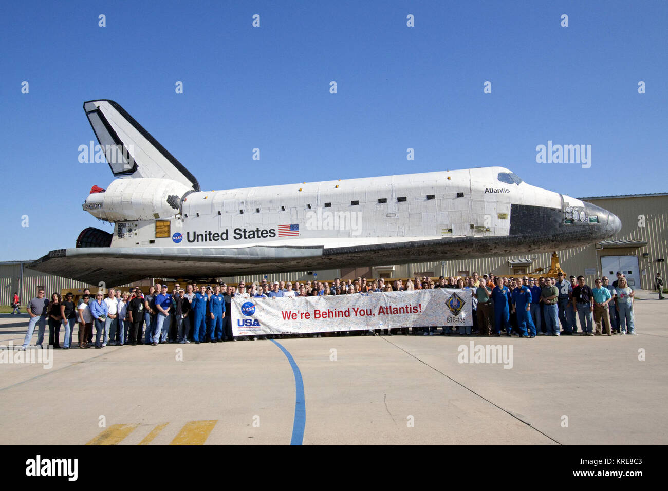 STS-135 Atlantis rollover commemorative photo Stock Photo - Alamy