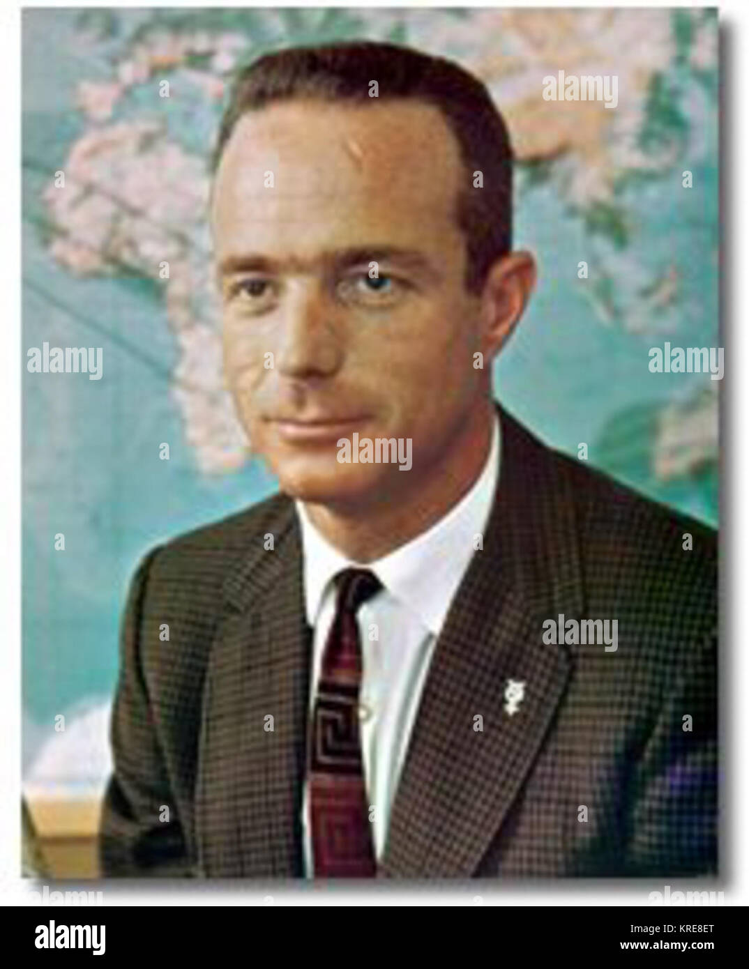Scott Carpenter with map background Stock Photo - Alamy
