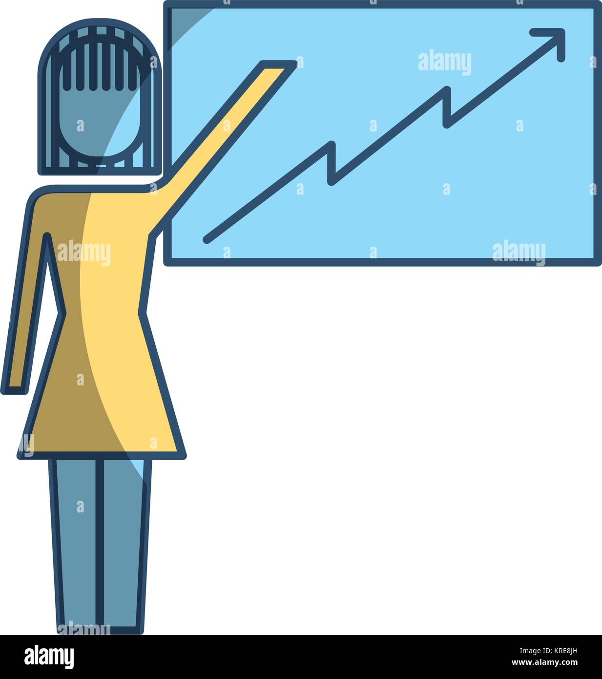 businesswoman pointing presentation board success arrow Stock Vector ...