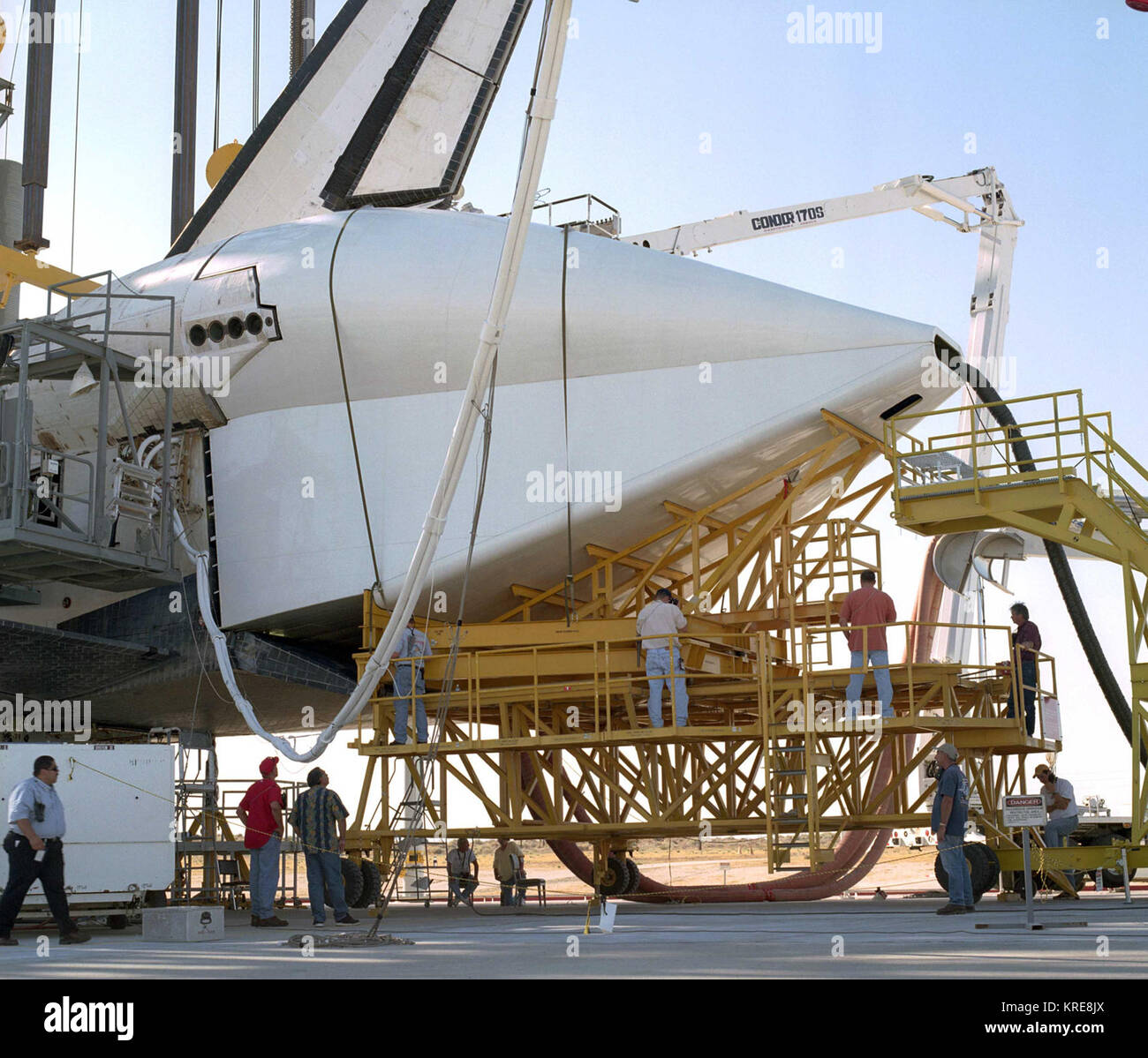 STS-114 tail cone installation Stock Photo - Alamy