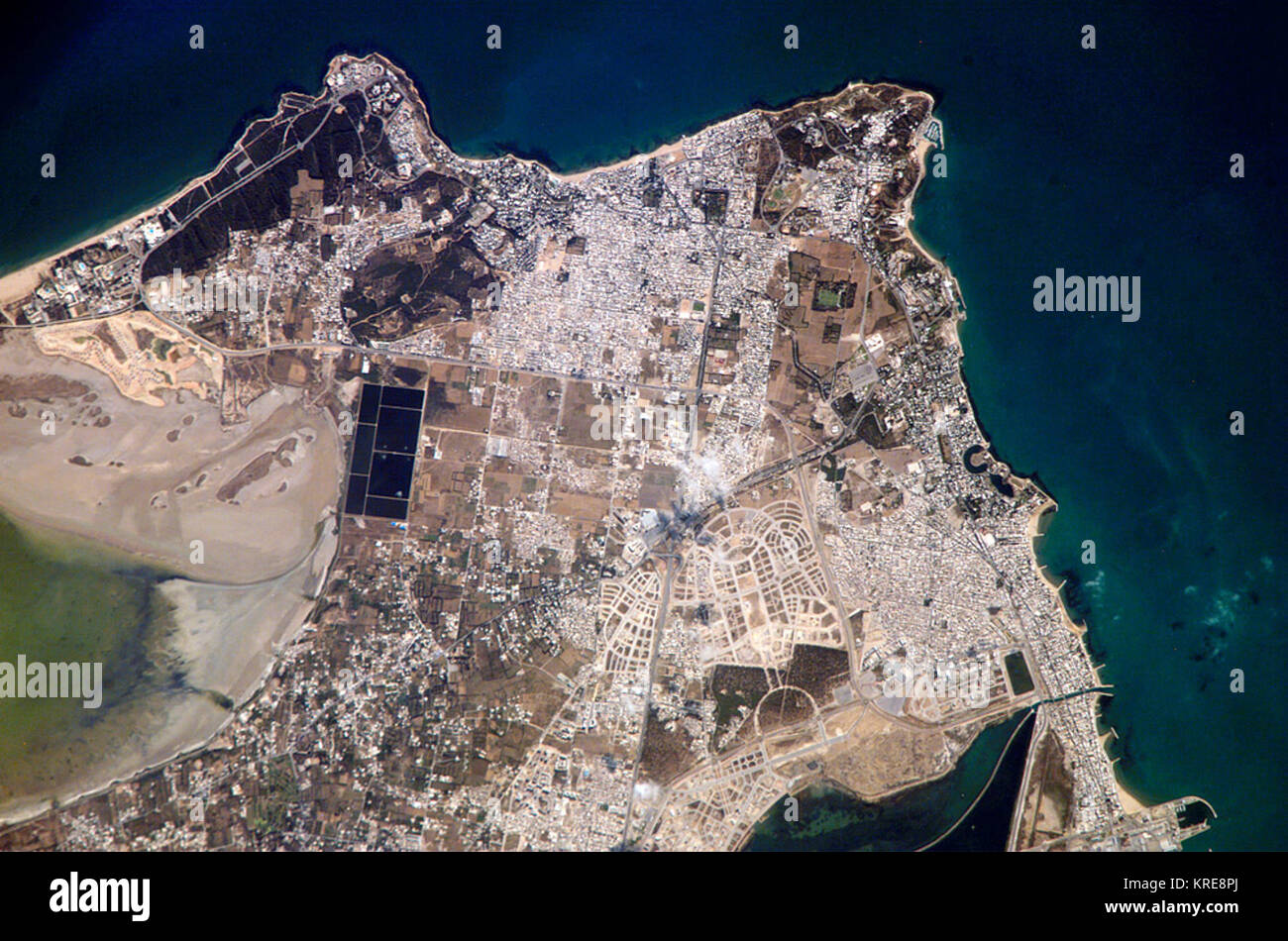 Ancient Site of Carthage near Modern Tunis, North Africa (NASA Stock ...