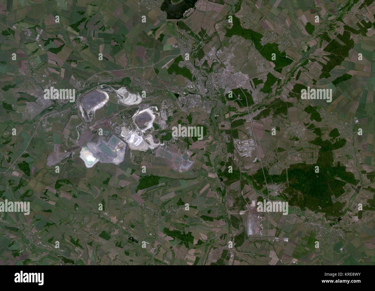 Stary Oskol - Gubkin urban agglomeration, Russia, satellite image ...