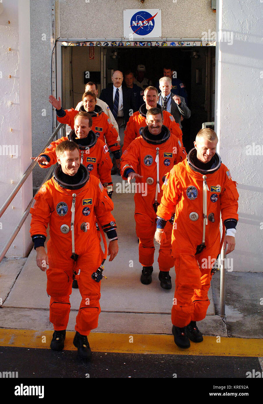 Nasa space shuttle atlantis astronauts hi-res stock photography and ...