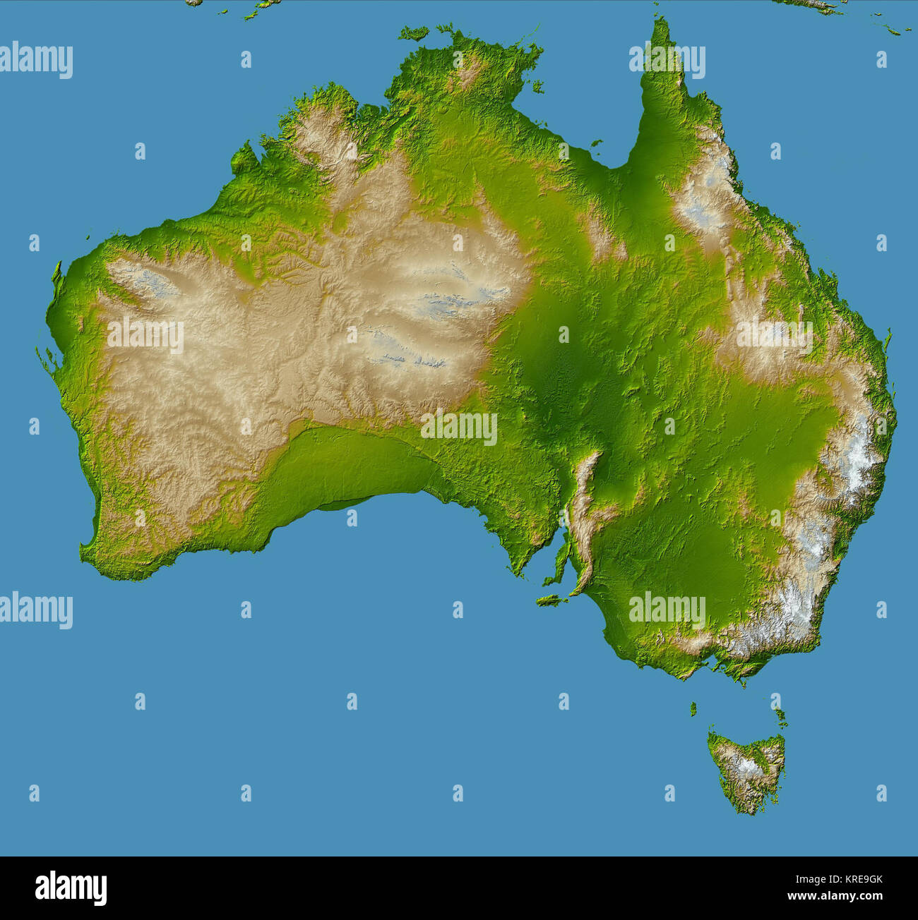 Topography of australia Stock Photo - Alamy