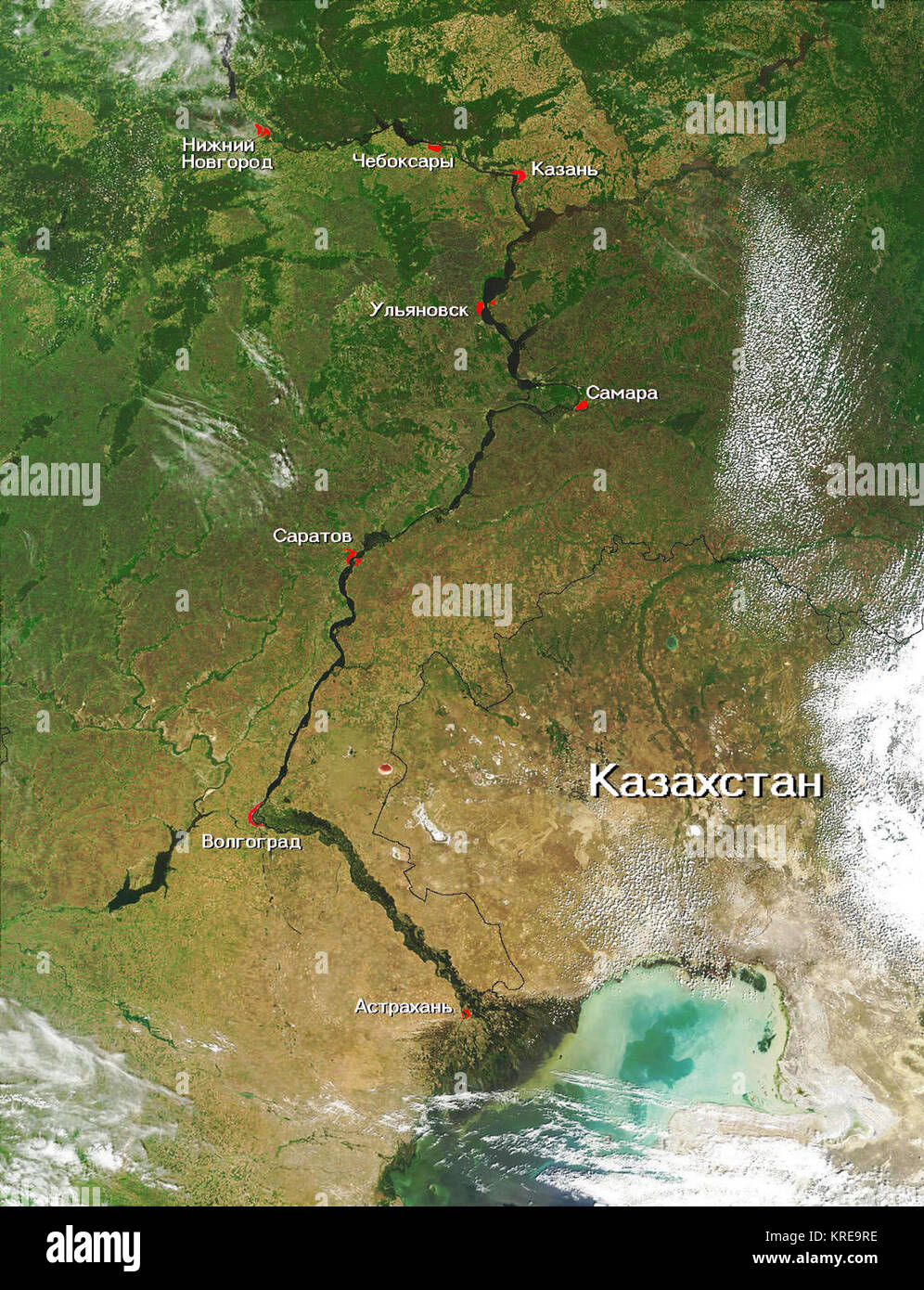 Volga river satellite hi-res stock photography and images - Alamy