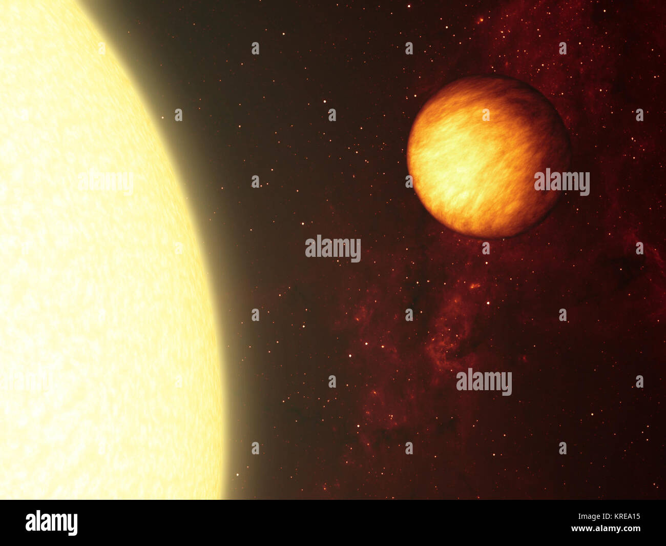 This artist's concept shows a Jupiter-like planet soaking up the ...