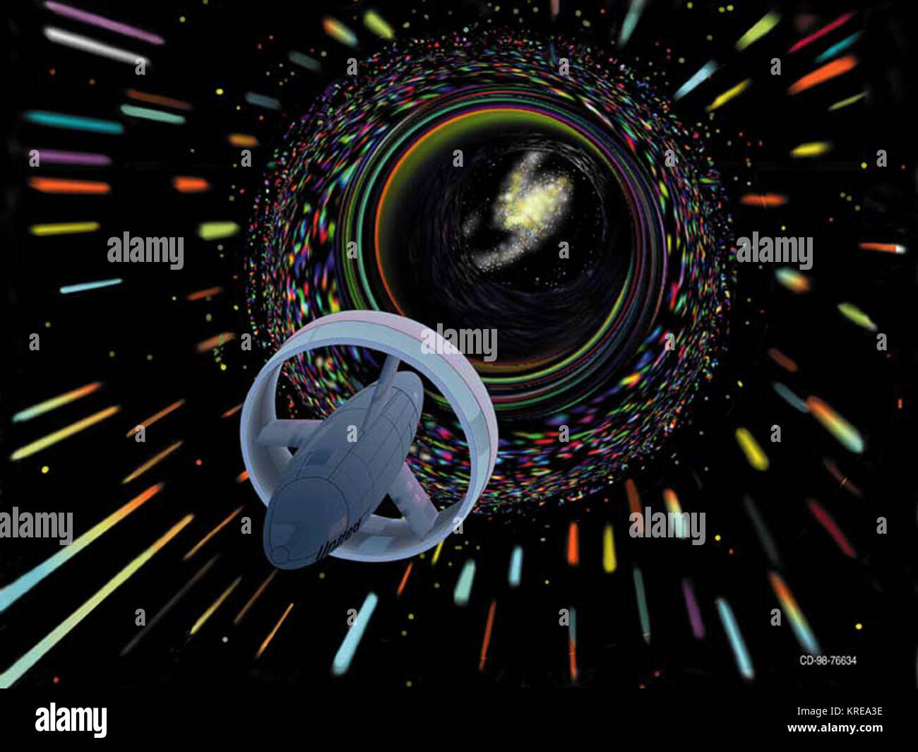 Wormhole travel as envisioned by Les Bossinas for NASA Stock Photo - Alamy