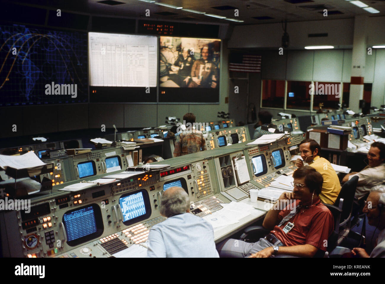 Apollo Soyuz Test Project Mission Control Stock Photo - Alamy