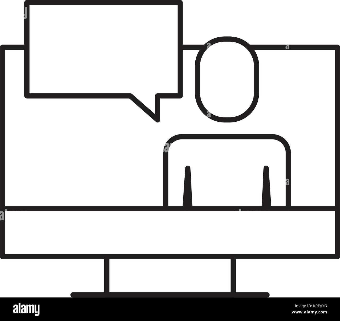 businessman on screen laptop discussion chat Stock Vector Image & Art ...