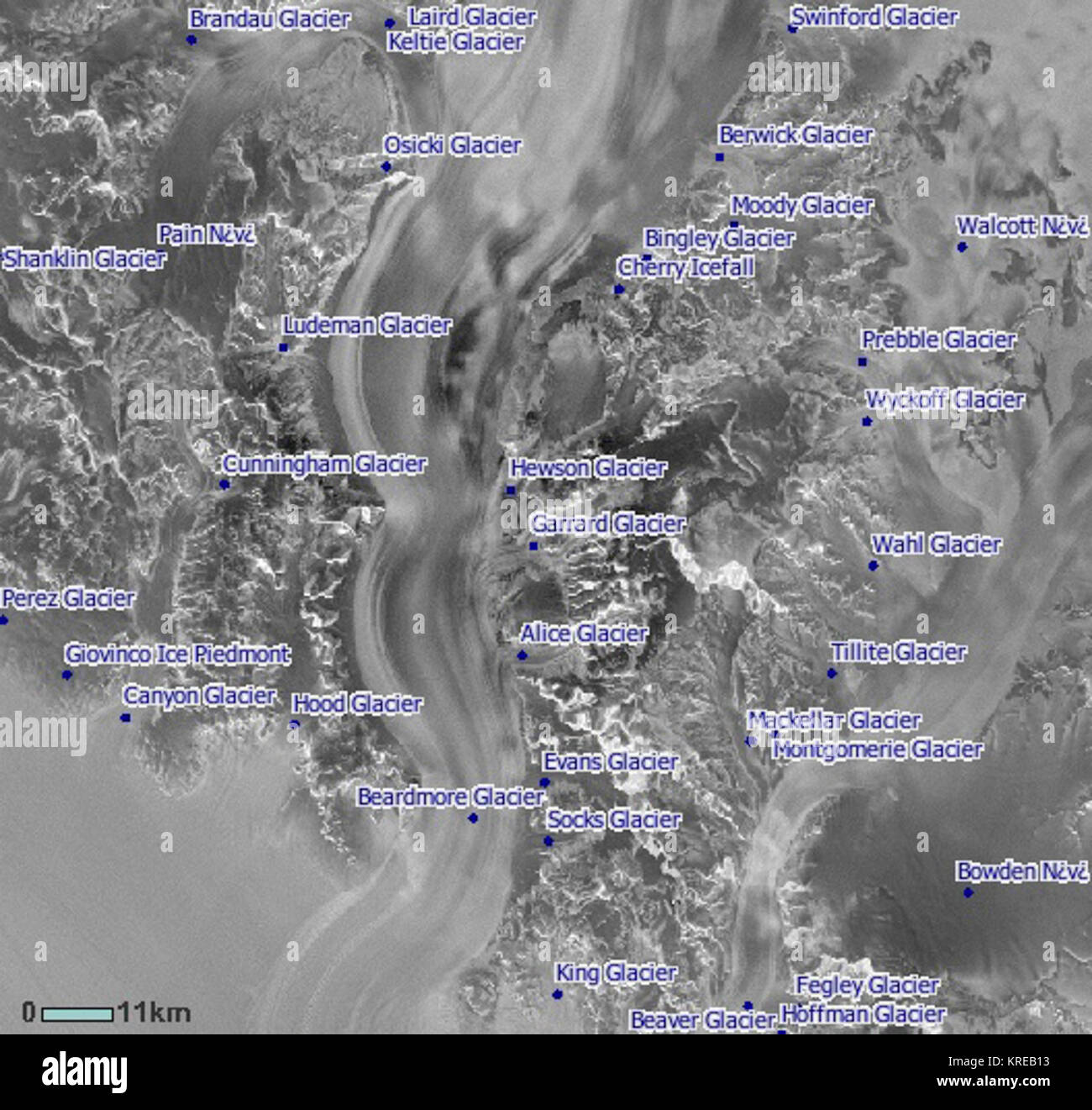 BeardmoreGlacier NASA Radar Stock Photo - Alamy