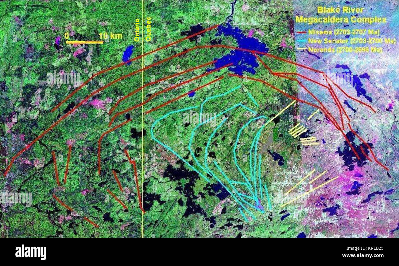Blake River Megacaldera Complex map Stock Photo - Alamy