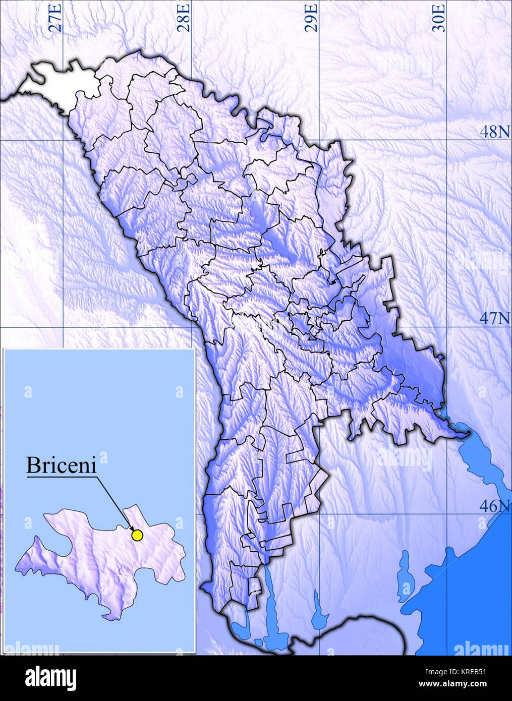 Briceni location blank blue map Stock Photo - Alamy