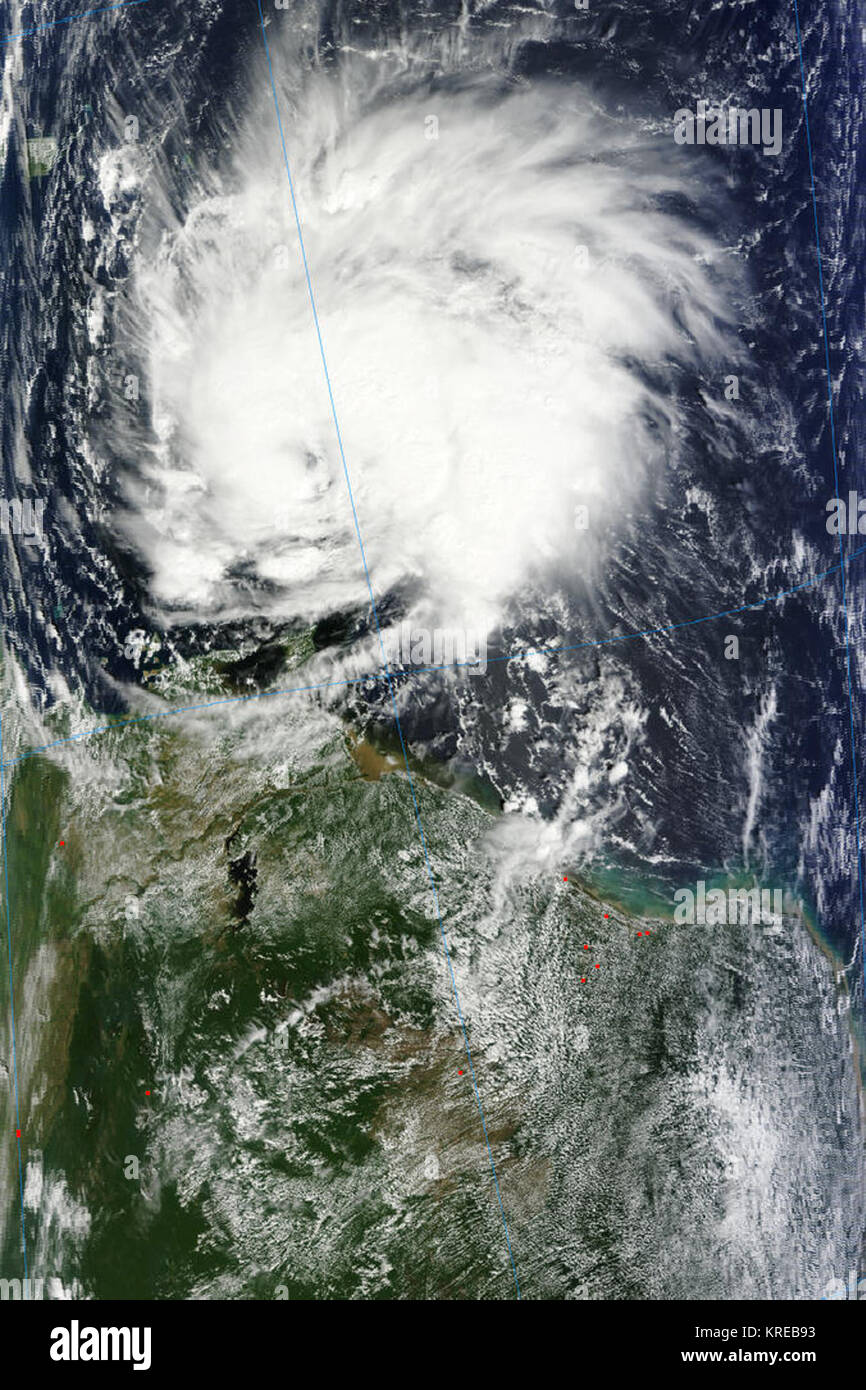 Aqua Terra satellite image of Hurricane Tomas. October 30, 2010 Stock ...