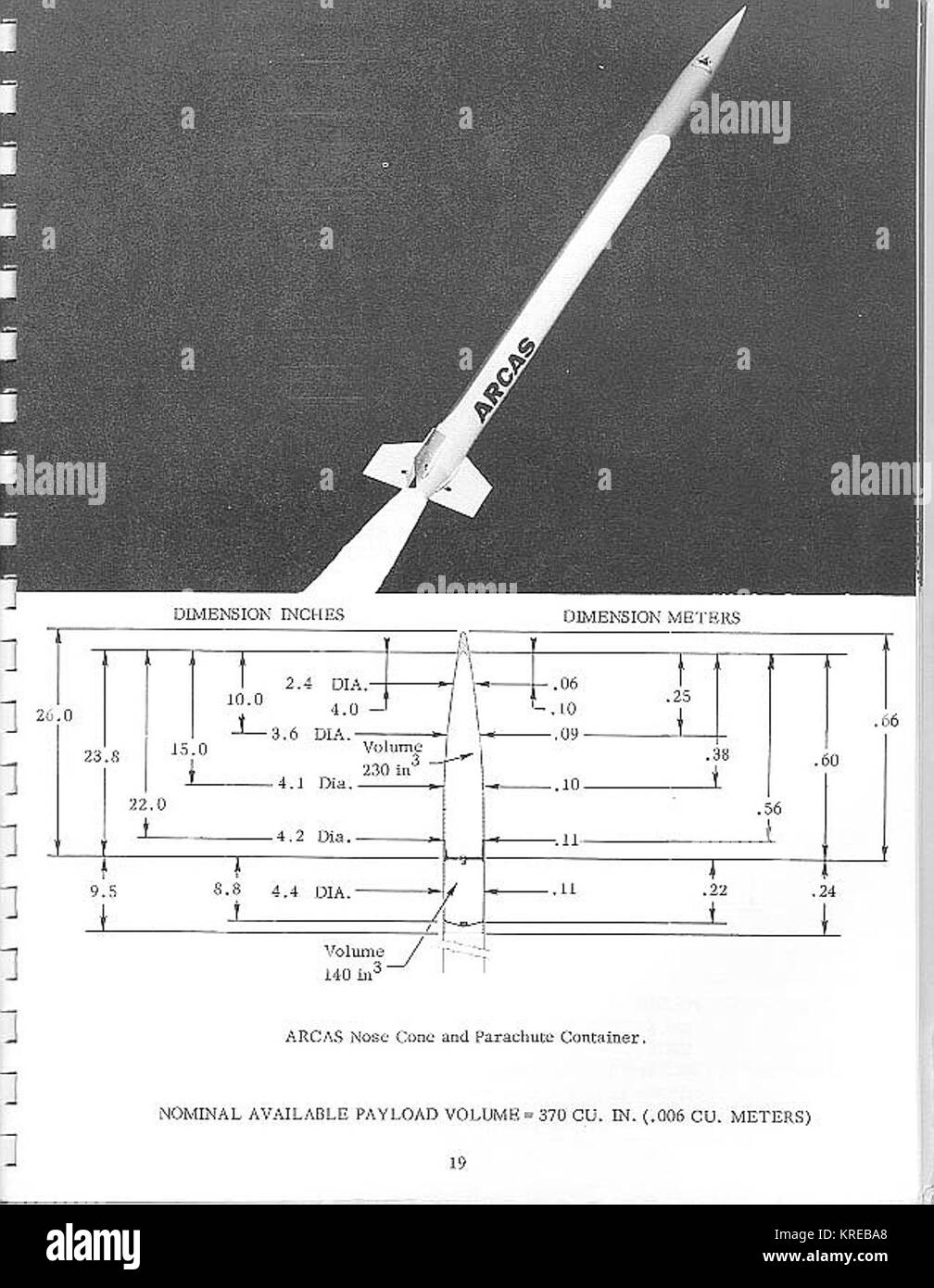 Arcas rocket nose dimensions Stock Photo - Alamy