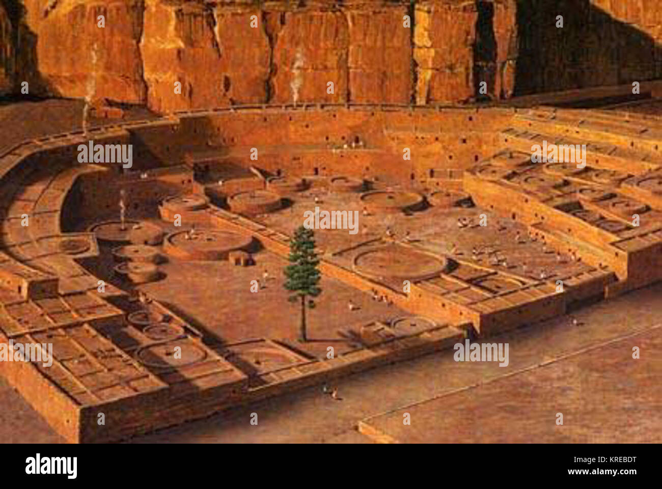 Chaco Canyon Pueblo Bonito digital reconstruction Stock Photo - Alamy
