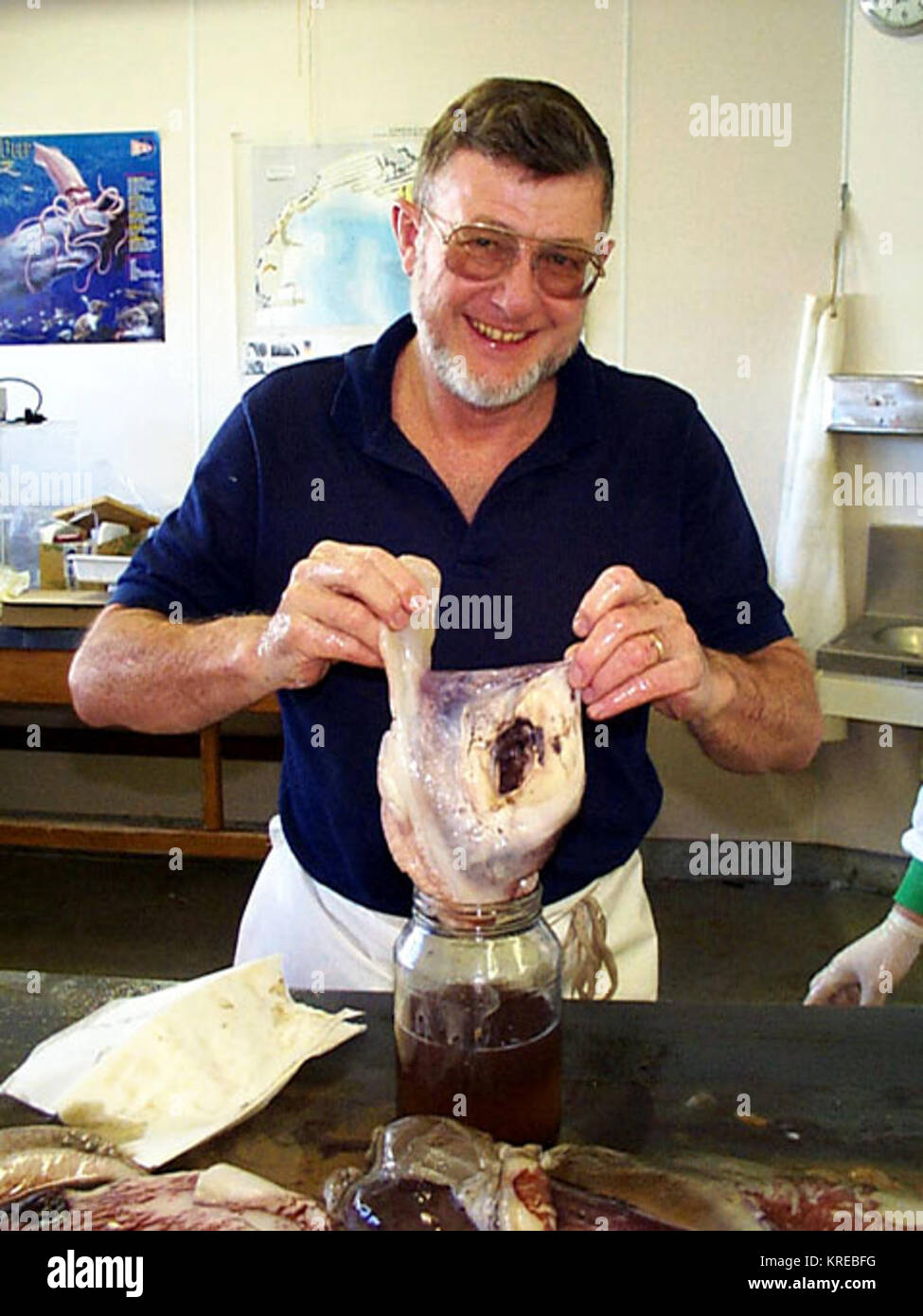 Clyde Roper with squid eye Stock Photo - Alamy