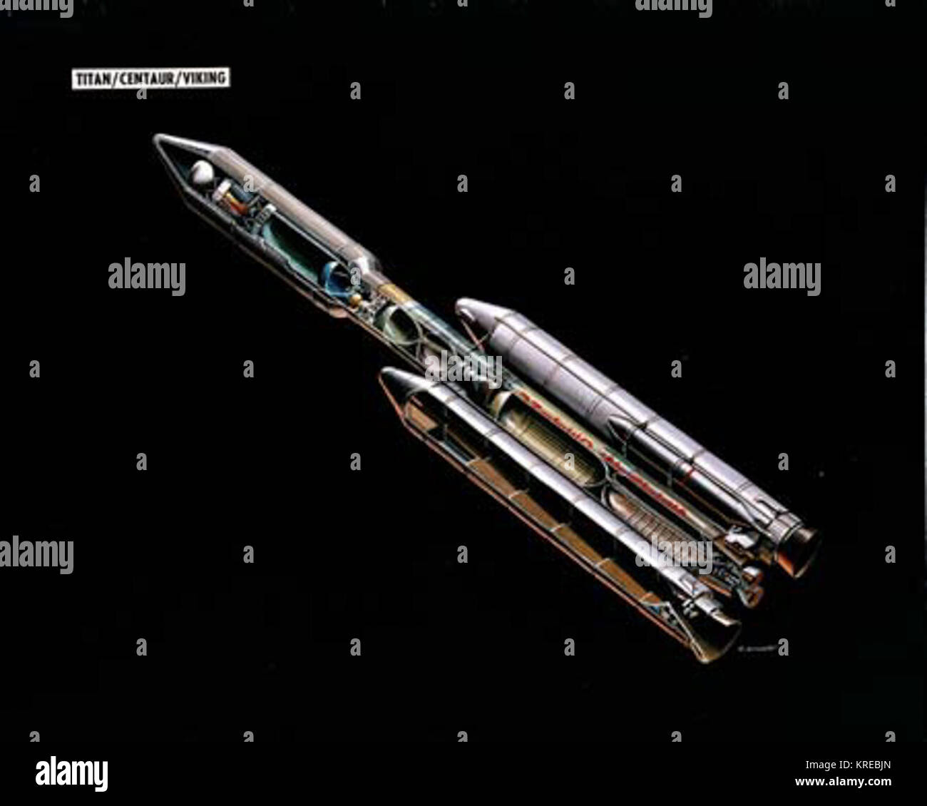 Cut view of a Titan IIIE-Centaur with Viking spacecraft Stock Photo - Alamy