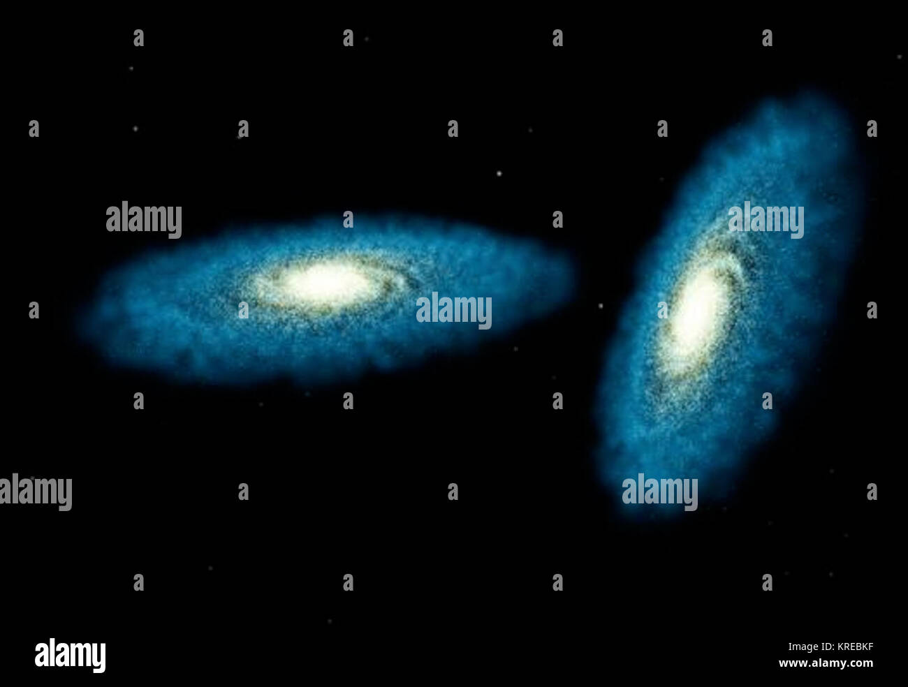 Colliding Galaxies Illustration Stock Photo - Alamy