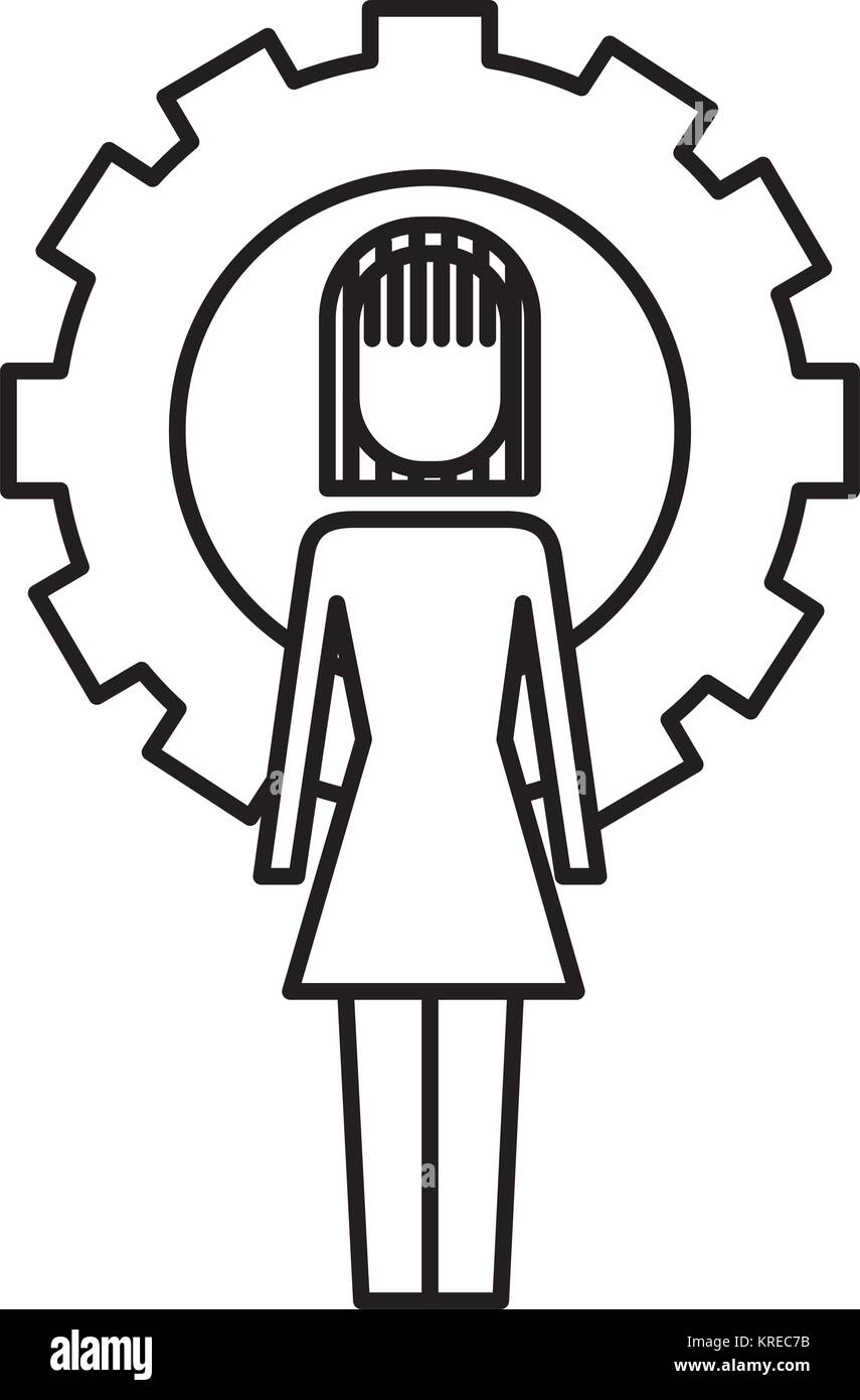 businesswoman work solution success gear Stock Vector Image & Art - Alamy
