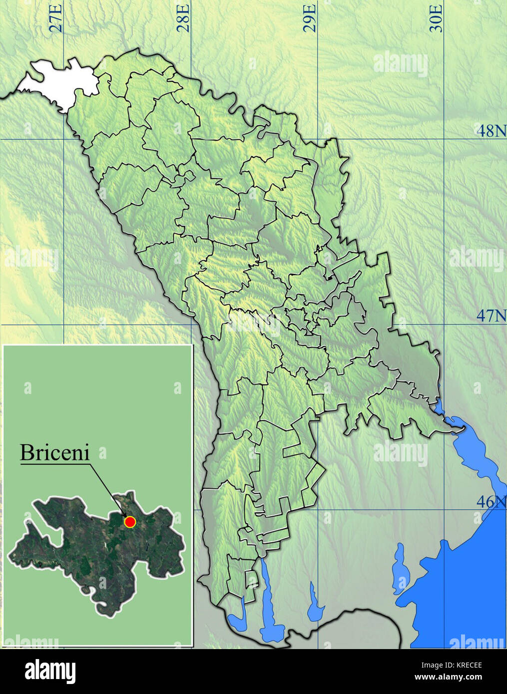 Briceni location blank green map Stock Photo - Alamy