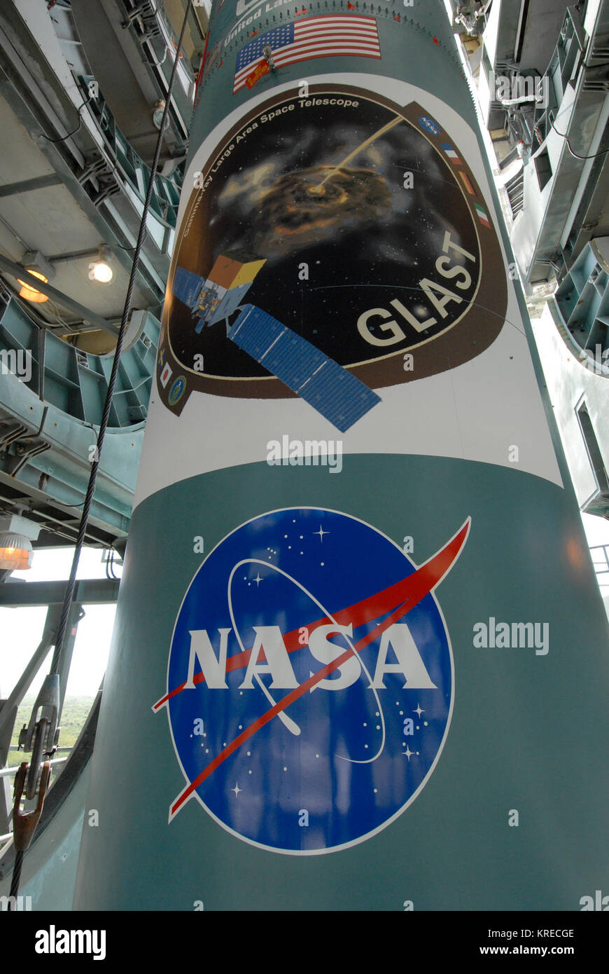 GLAST and NASA Logos at the Delta II Heavy Stock Photo - Alamy