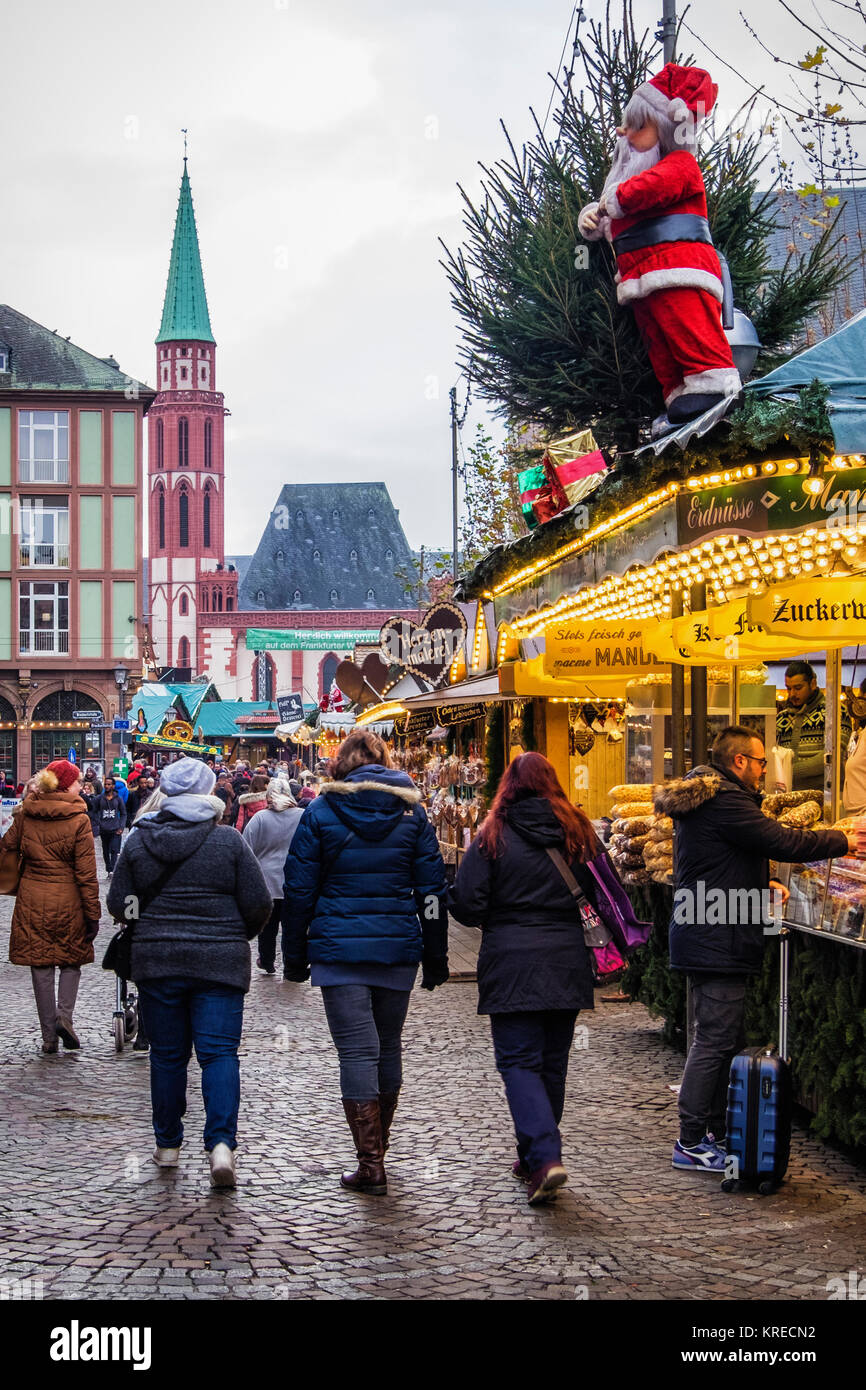 Frankfurt,Germany. People enjoyTraditional German Market stalls in ...