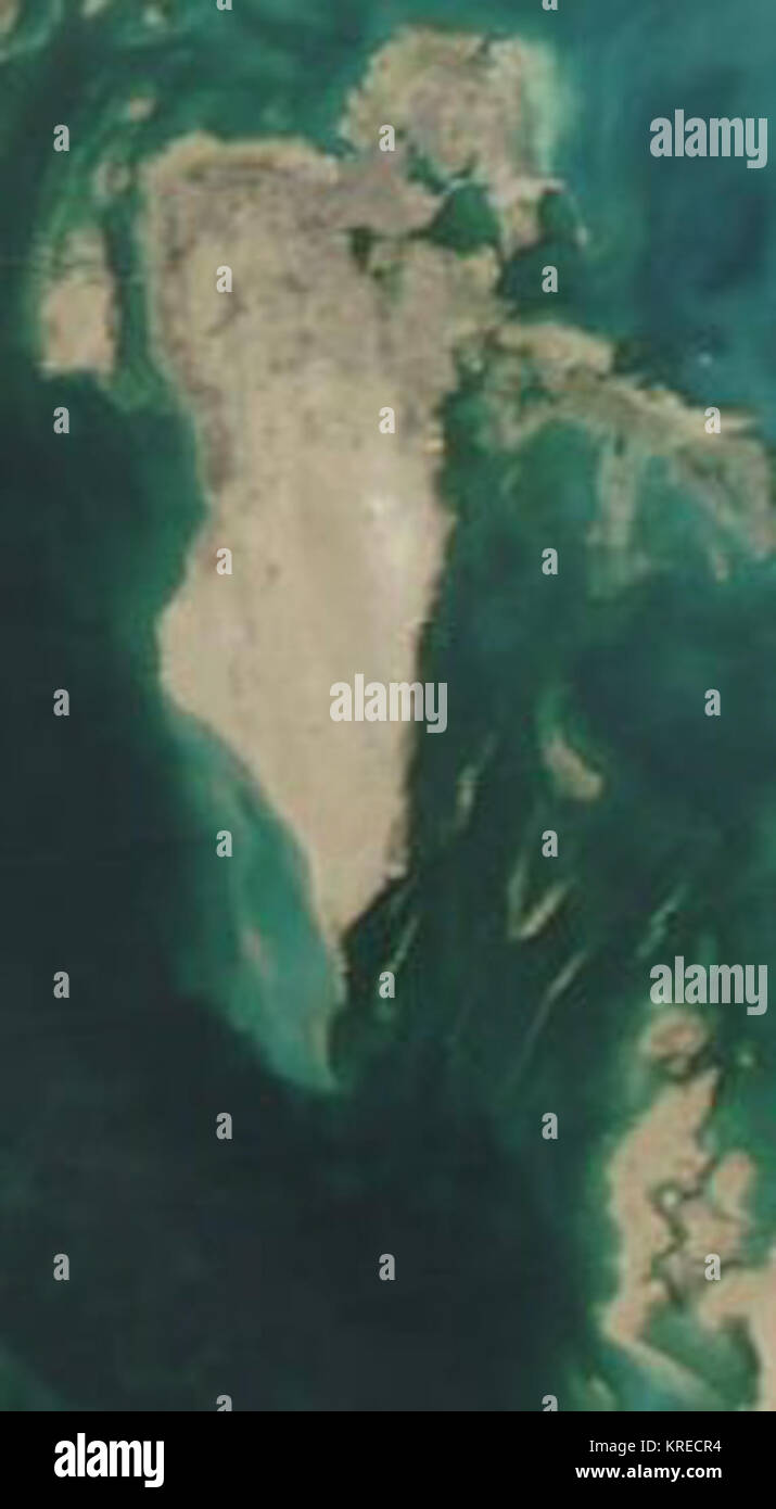 Satellite image of Bahrain in February 2003 Stock Photo - Alamy