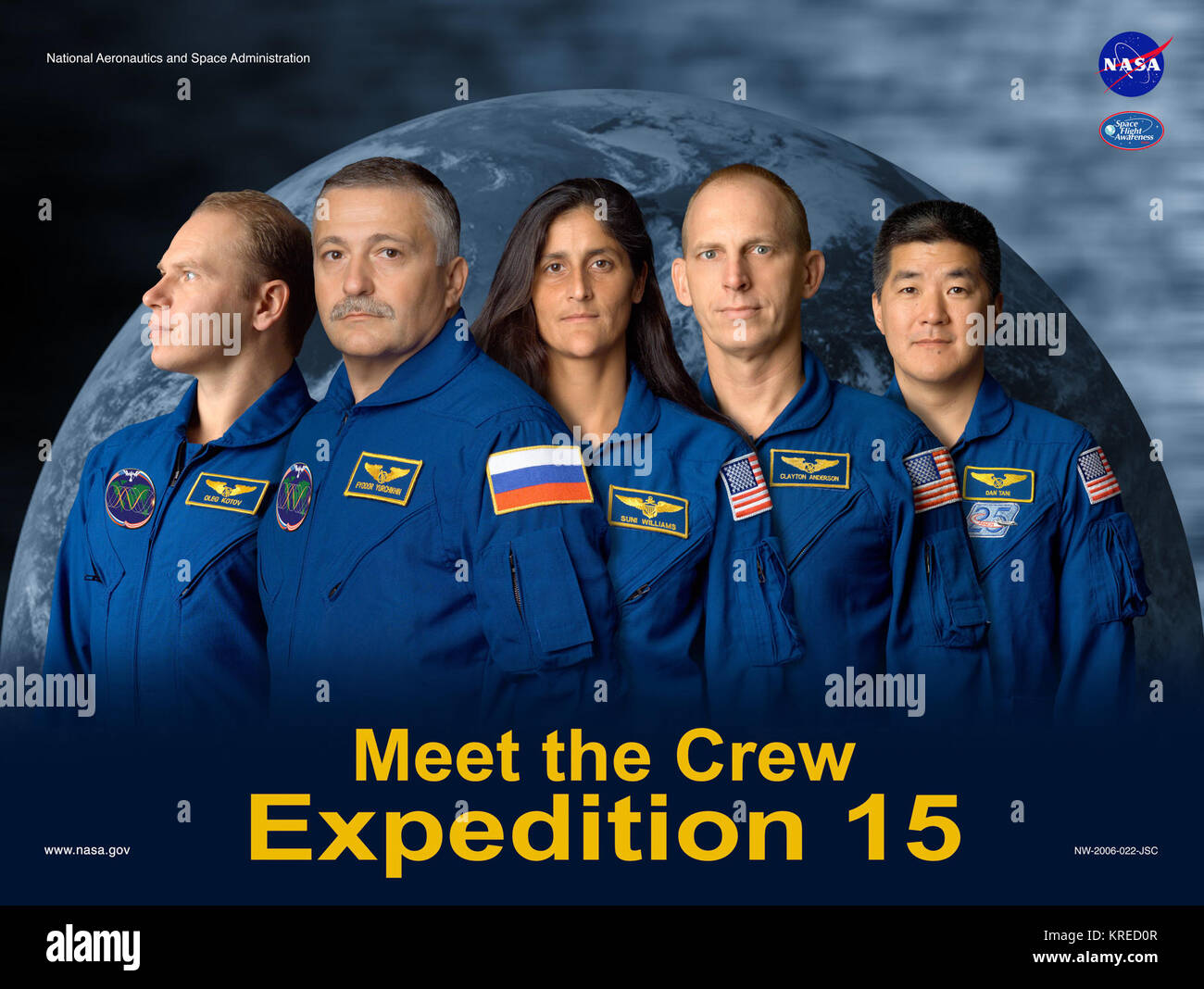 Expedition 15 crew poster Stock Photo - Alamy