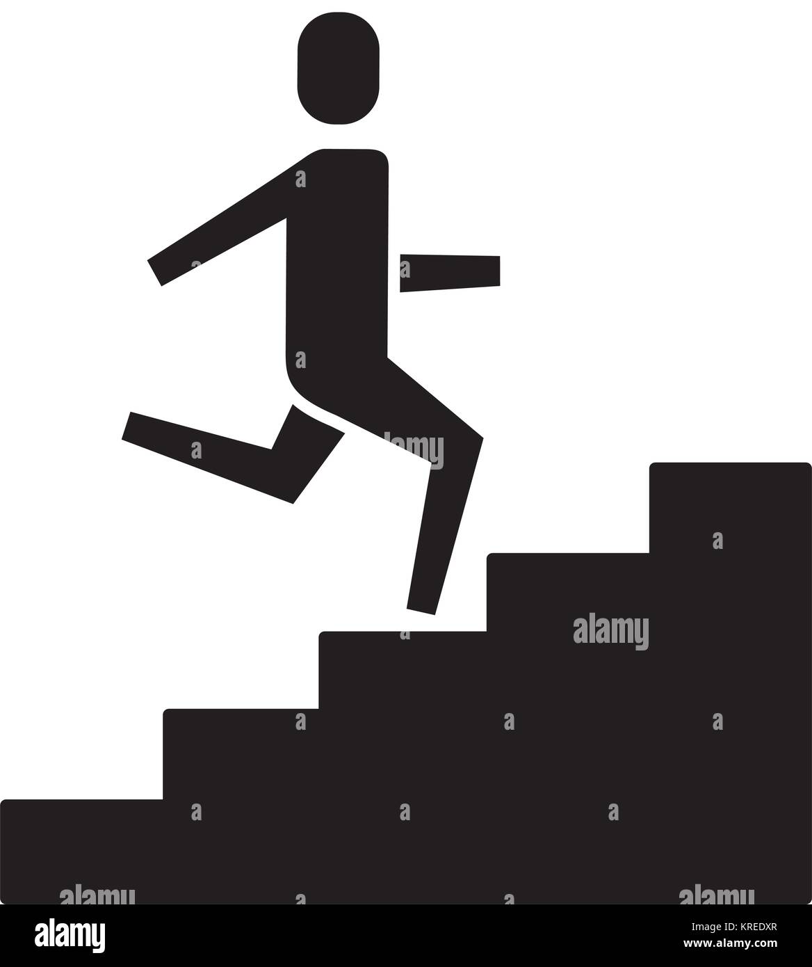 businessman climbing stairs up success business Stock Vector Image ...