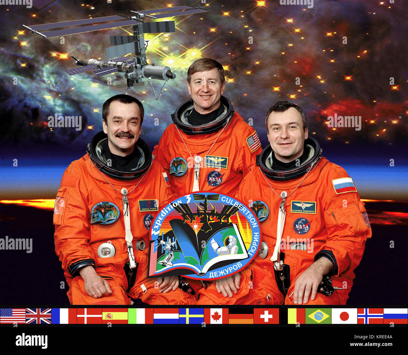 ISS Expedition 3 crew Stock Photo - Alamy