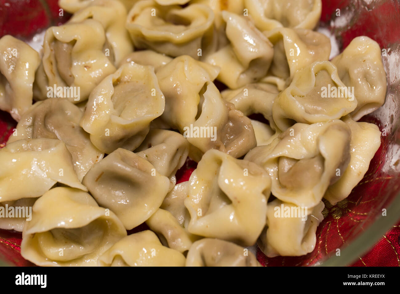 ravioli with mushroom and cabbage for christmas Stock Photo - Alamy