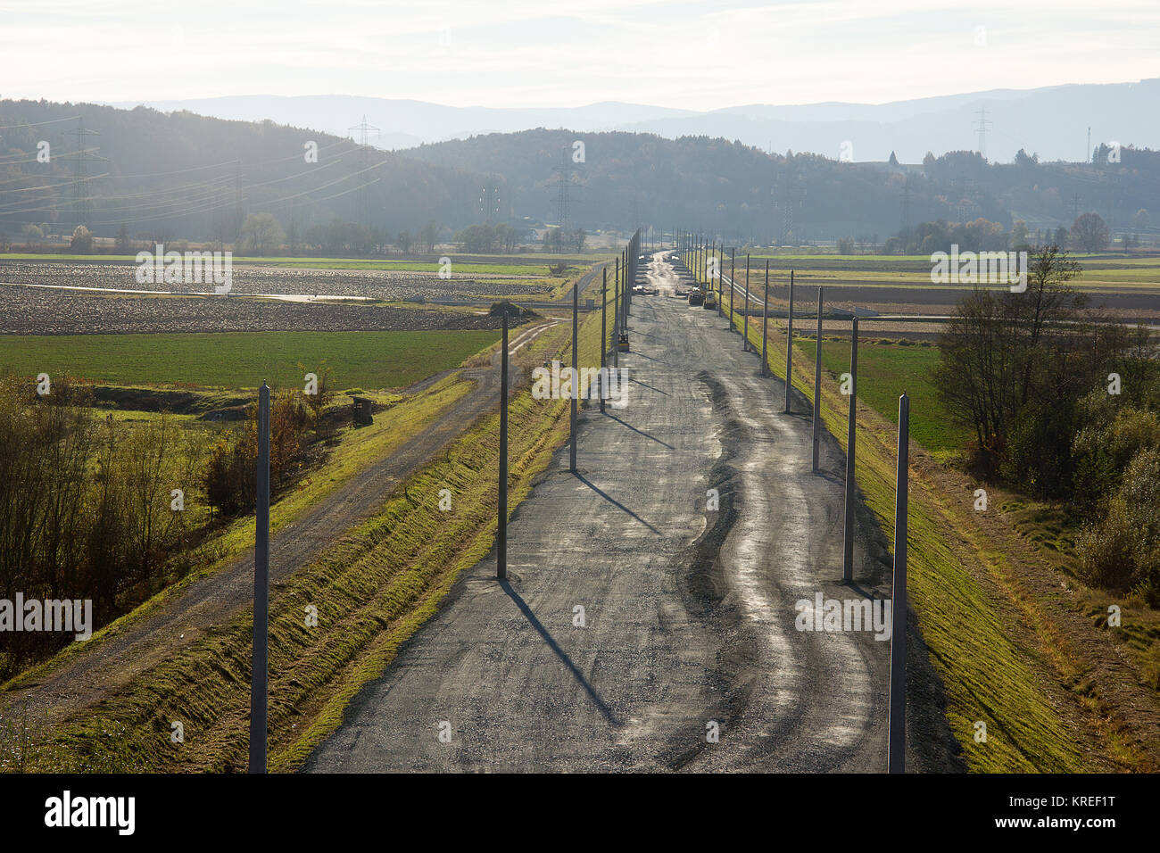 construction of a railway line Stock Photo - Alamy