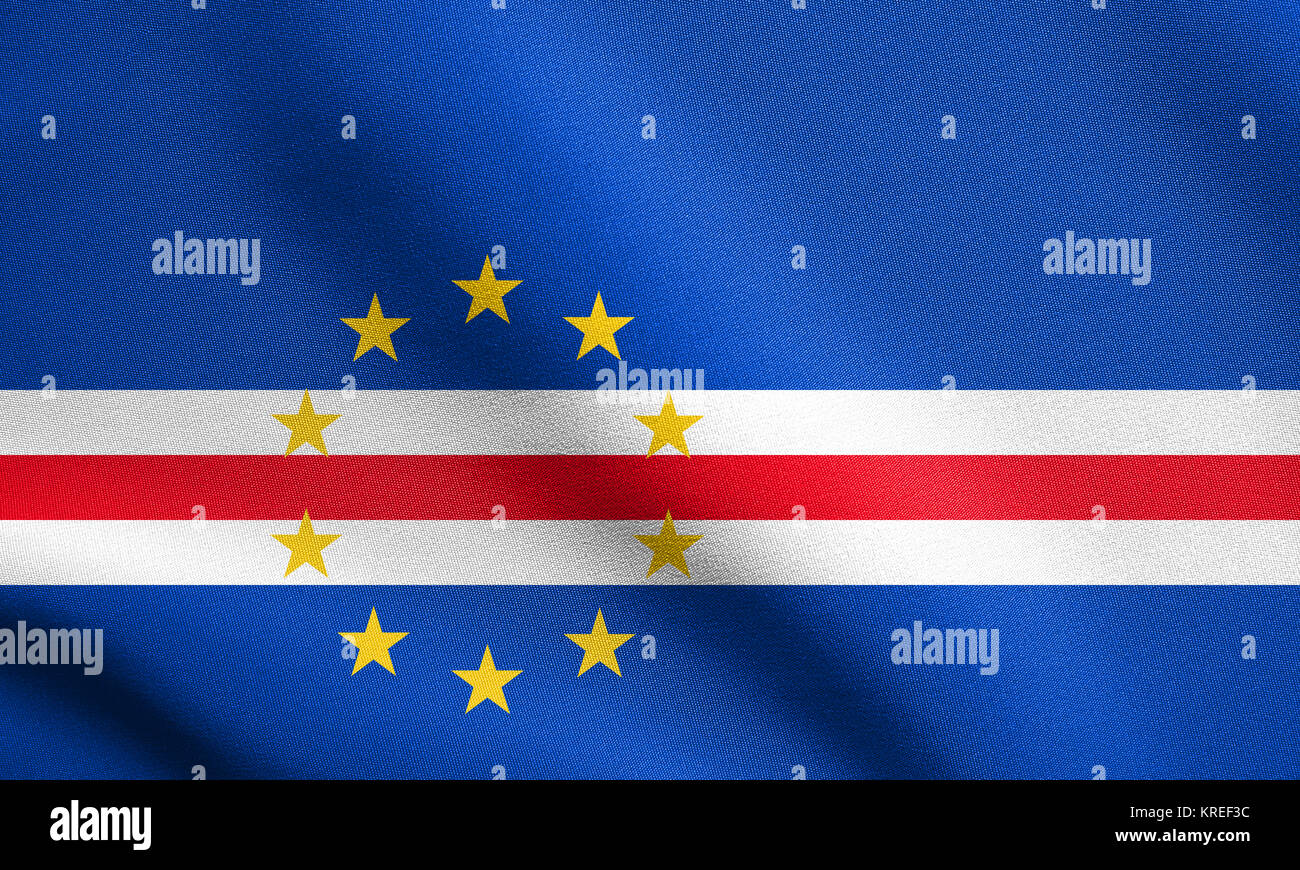 Flag of Cape Verde waving with fabric texture Stock Photo - Alamy