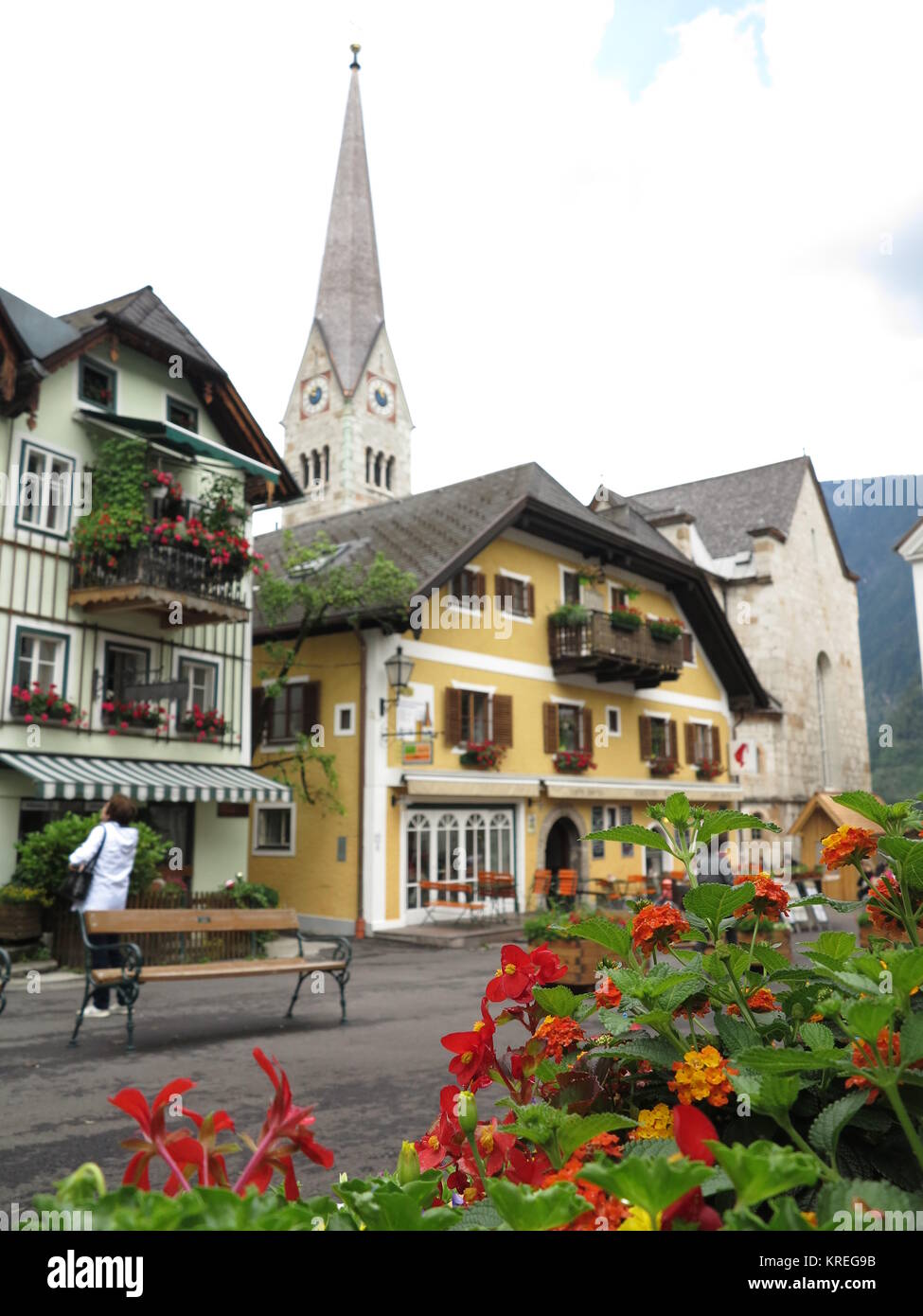 Main square church hallstatt hi-res stock photography and images - Alamy