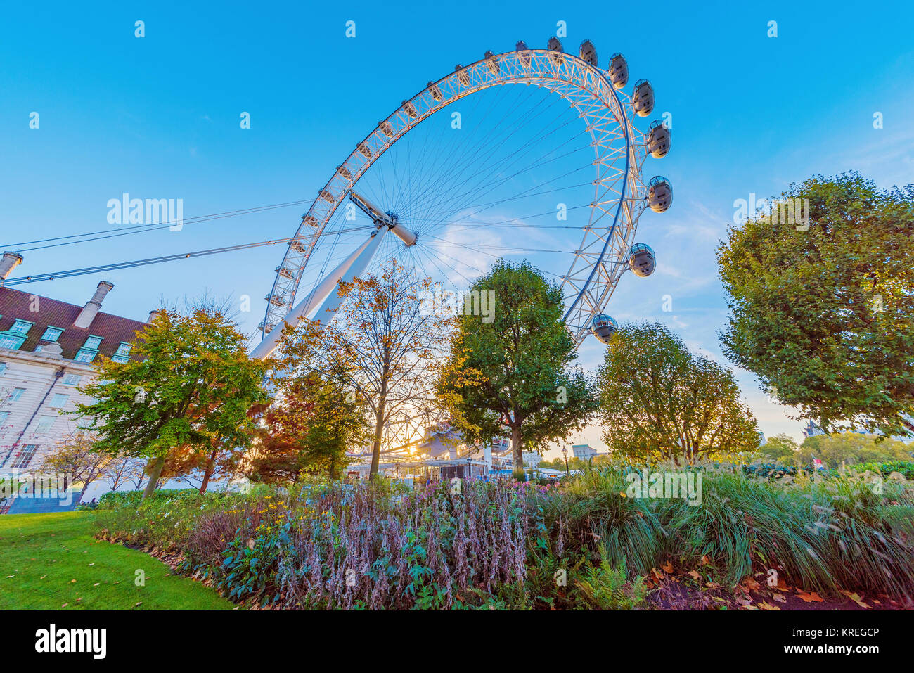 View of the London Eye ferris wheel Stock Photo - Alamy