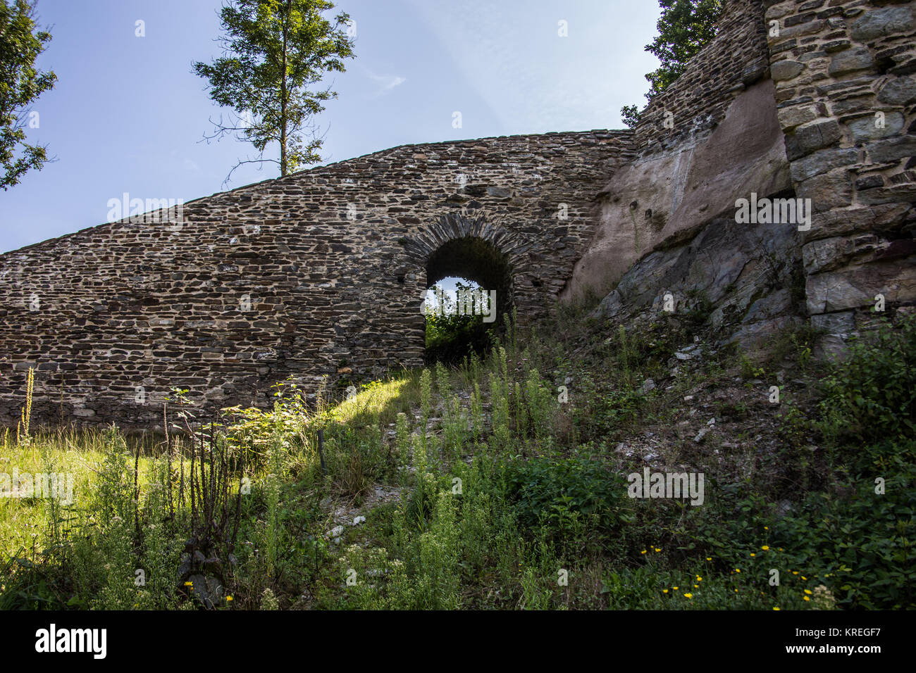 Isenburg Burgruine auf dem Iserkopf im Westerwald Stock Photo - Alamy