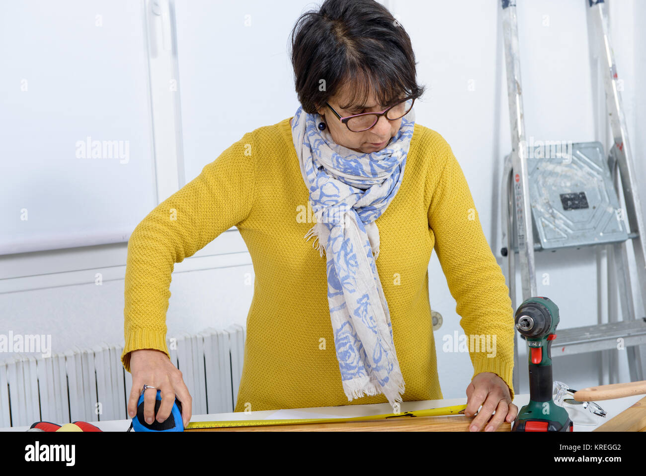 Mature woman diy tools hi-res stock photography and images - Alamy
