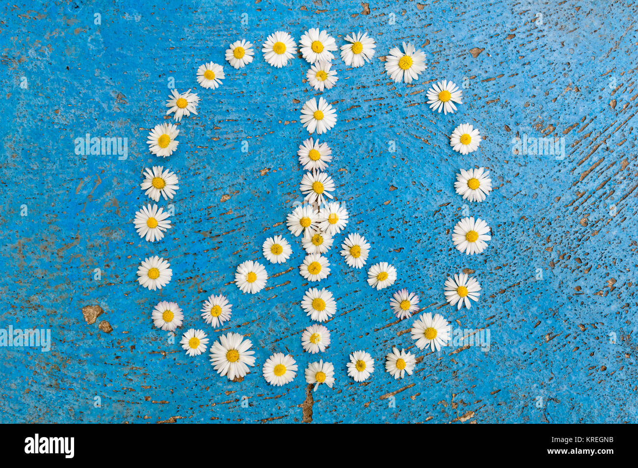 Peace sign peace symbol peace design on blue background Stock Photo - Alamy